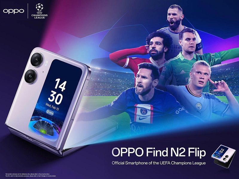 OPPO FIND N2 FLIP SMARTPHONE UFFICIALE DELLA UEFA CHAMPIONS LEAGUE ...