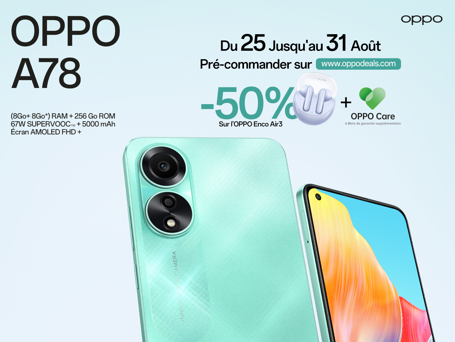 Le nouveau smartphone OPPO A78 bientôt en Tunisie | OPPO Tunisia